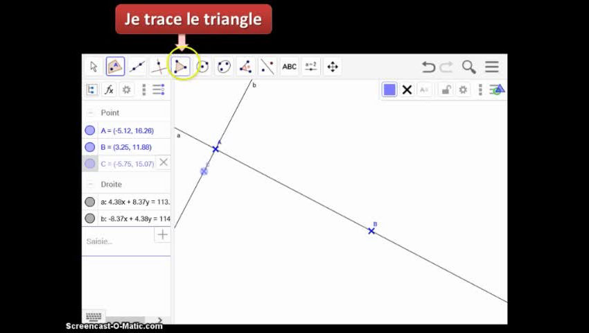 GeoGebra triangle rectangle - Maternelle Éducatif